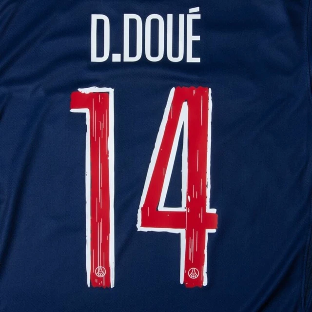 2024/25 PSG HOME Kit, DOUÉ 14, Player’s Version, Size Large (SlimFit ...