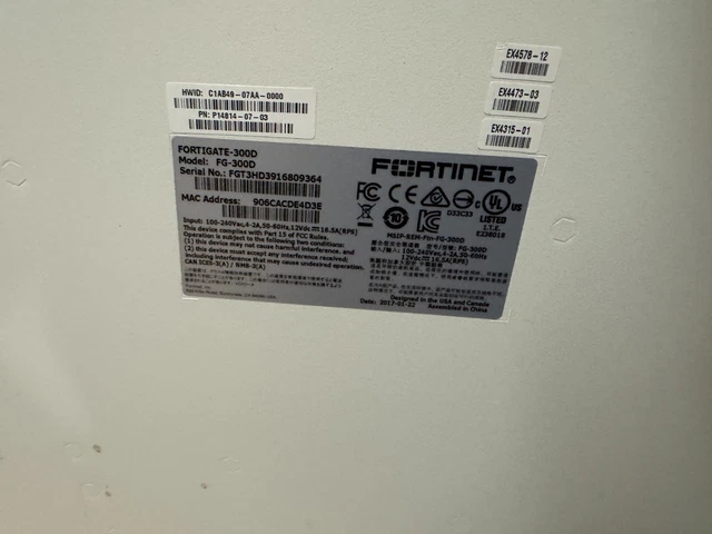 FORTINET FORTIGATE 300D Firewall £70.70 - PicClick UK