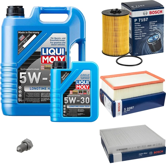 BOSCH INSPECTION SET 6L Liqui Moly Longtime High Technologie 5W-30 pour ...