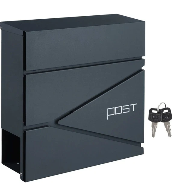 SONGMICS MODERN MAILBOX, Lockable Wall-Mounted Post Letter Box ...