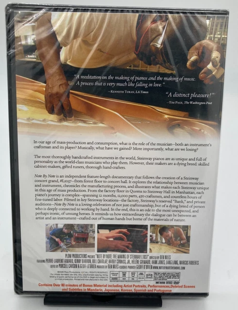 NOTE BY NOTE The Making of Steinway L1037 - DVD - BRAND NEW - Deluxe ...
