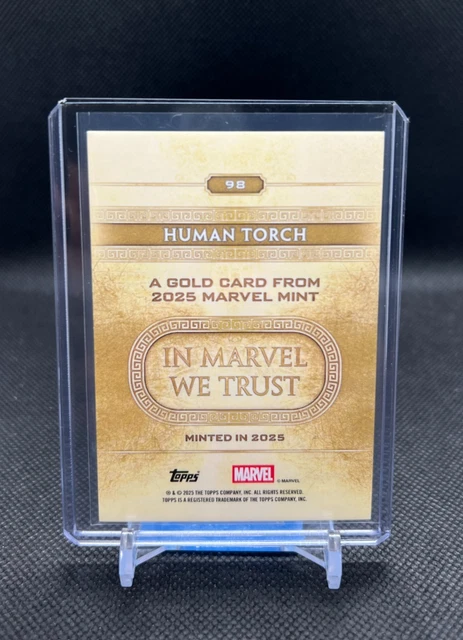 2025 TOPPS MARVEL Mint HUMAN TORCH Gold Card Gold Foil /50 #98 £35.43 ...
