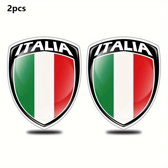 2PCS ITALY FLAG Auto Sticker Emblem Badge Italien Aufkleber Italian Car ...