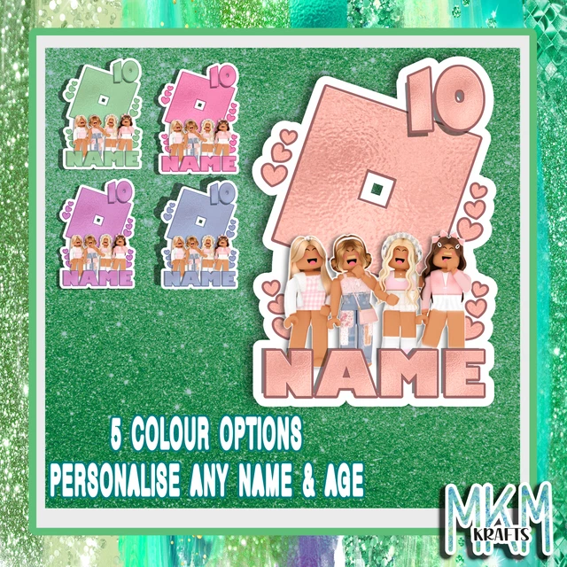ROBLOX AESTHETIC GIRLS CAKE TOPPER INSPIRED PERSONALISED BIRTHDAY NAME ...