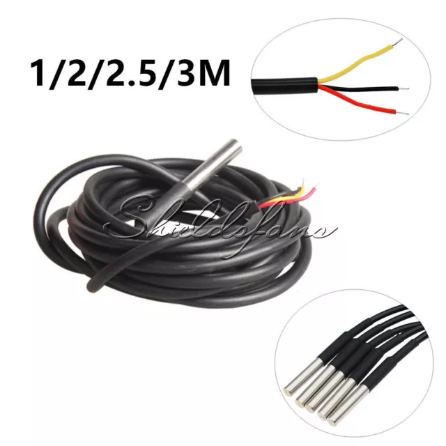1~3M DS18B20 DIGITAL Humidity Temperature Sensor Probe Waterproof ...
