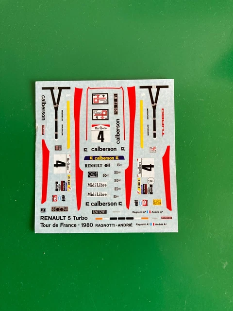 DECAL 1 43 Amr Renault 5 Turbo Rallye Tour Auto 80 Ragnotti EUR 13,00 ...
