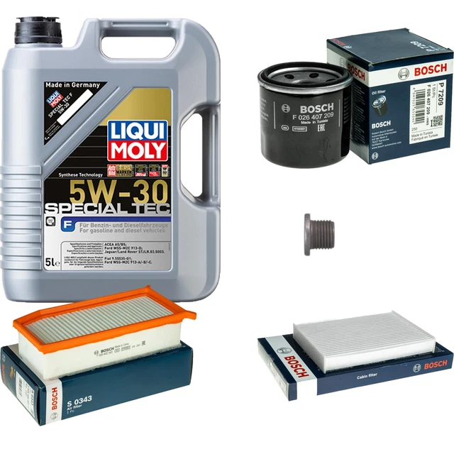 BOSCH INSPECTION SET 5L Liqui Moly Spécial Tec F 5W-30 pour Dacia Lodgy 1.6 EUR 113,16 - PicClick FR