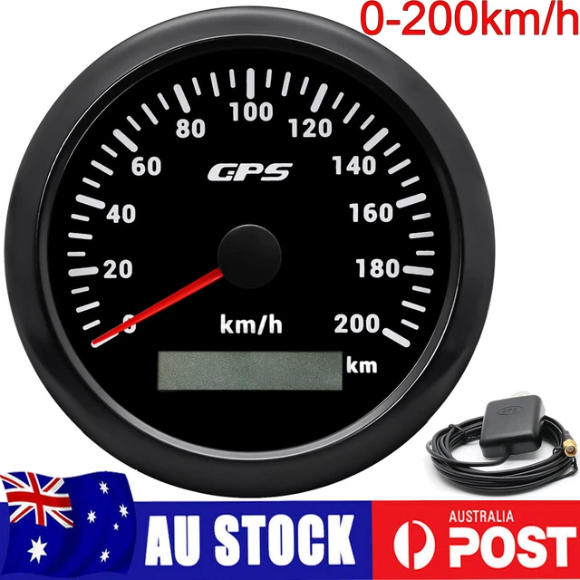 85MM BLACK GPS Speedometer Gauge 0-200km/h for Marine Boat Motorcycle ...
