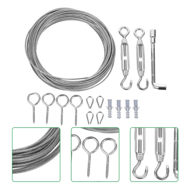 TURNBUCKLE WIRE ROPE Tensioner Kit Heavy Duty Stainless Steel Suite £16 ...