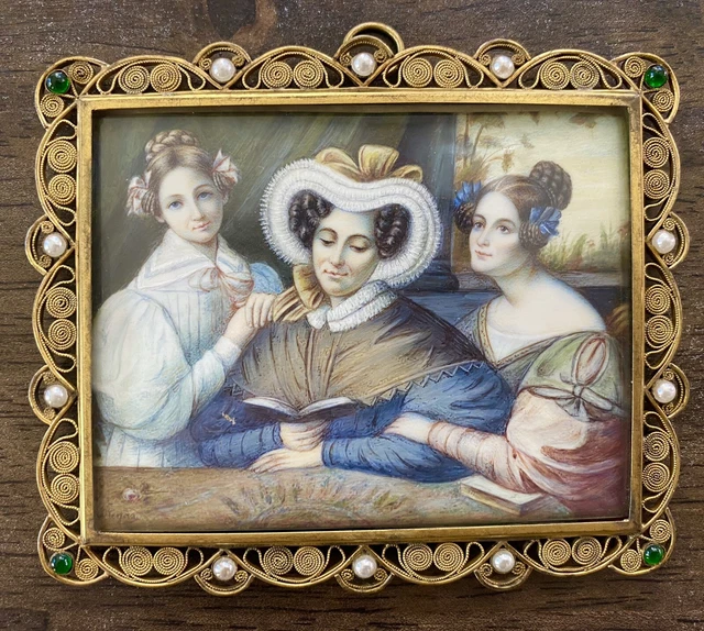 ANTIQUE MINIATURE PORTRAIT Painting By Karl Joseph Begas (German master ...