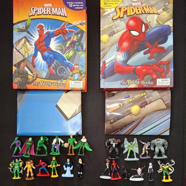 2 X MY Busy Books Marvel Spiderman Playmat & 12 + 10 Figurines ( Cake ...