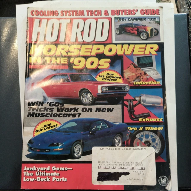 HOT ROD MAGAZINE July 1996 Horsepower in the '90s, Junkyard Gems £6.67 ...