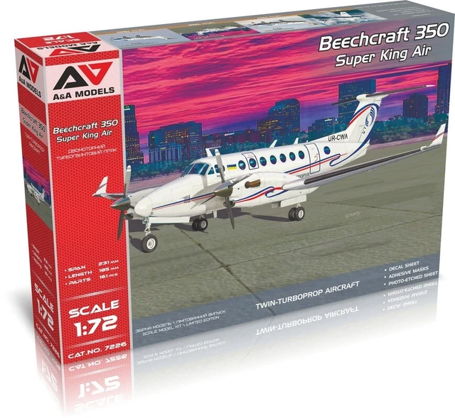 BEECHCRAFT 350 SUPER King Air (Plastic model kit) 1/72 AA models 7226 ...