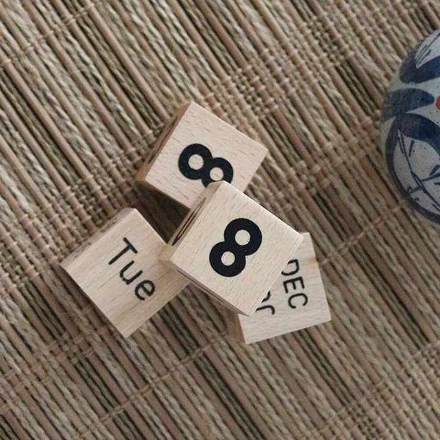 VINTAGE PERPETUAL CALENDAR Wood Manual Calendar Perpetual Block ...