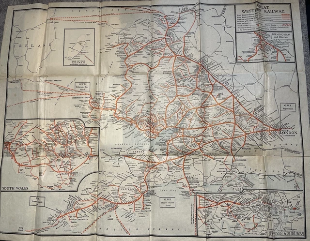 GREAT WESTERN RAILWAY GWR Railway Map £2.99 - PicClick UK