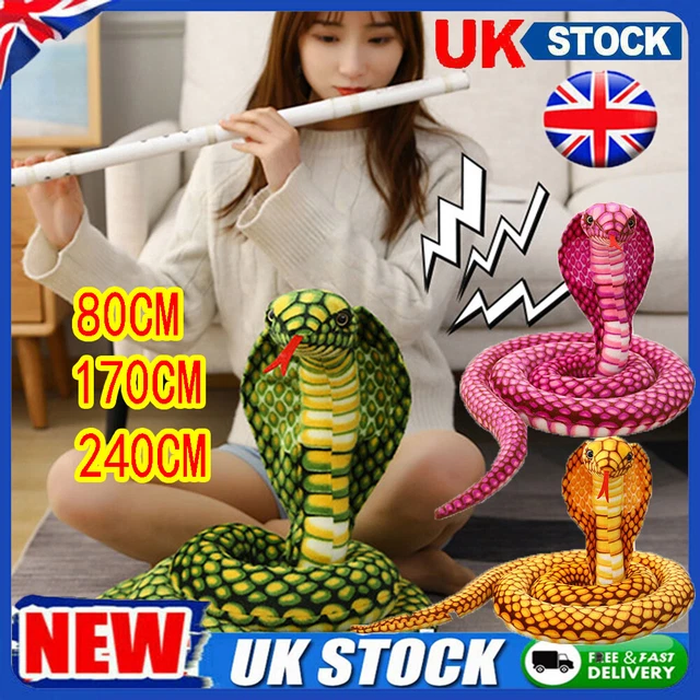 80/170/240CM LARGE COBRA/SNAKE Plush Stuffed Animal Doll Soft Toy UK ...