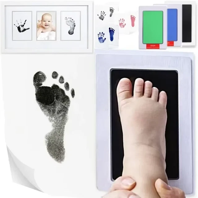 BABY DIY HAND Footprint Ink Pad Kit Wash Free Safe Ink Newborn ...