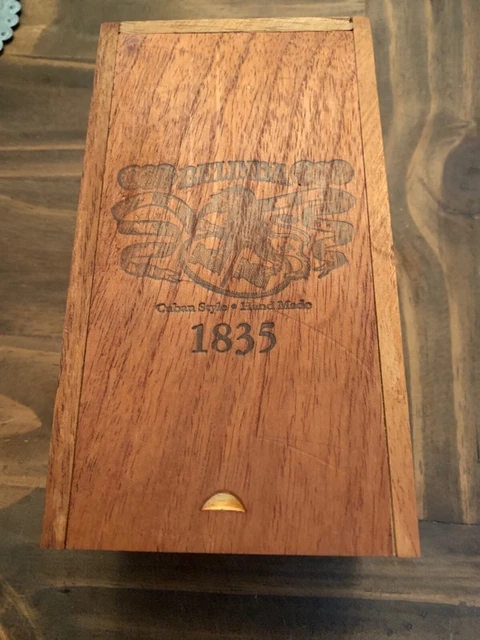 VINTAGE WOODEN DOVETAIL Cigar Box Sliding Lid Belinda Cuban Style ...