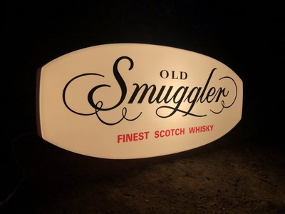 RARE VINTAGE OLD Original 50s Old Smuggler Scotch Whiskey Light Sign ...