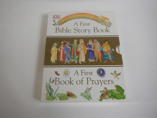 A FIRST BIBLE Story Book Box Set x2 Books Prayer Christian Jesus Lord ...