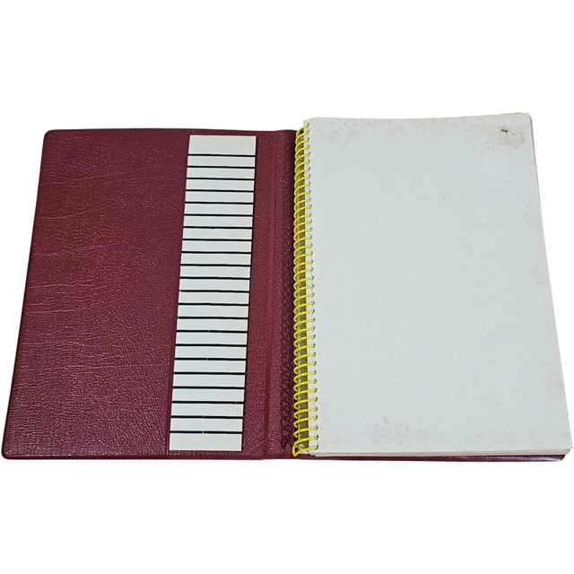 VINTAGE USSR SPIRAL Notebook Maroon Vinyl Cover Line Guide Soviet Era ...