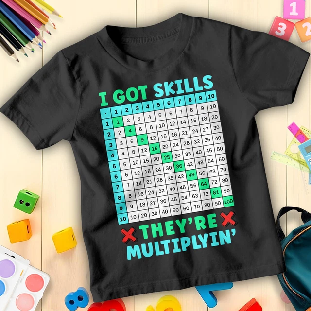 BOYS AND GIRLS Multiplication Table Number Day Ideas T-Shirt Tee for ...