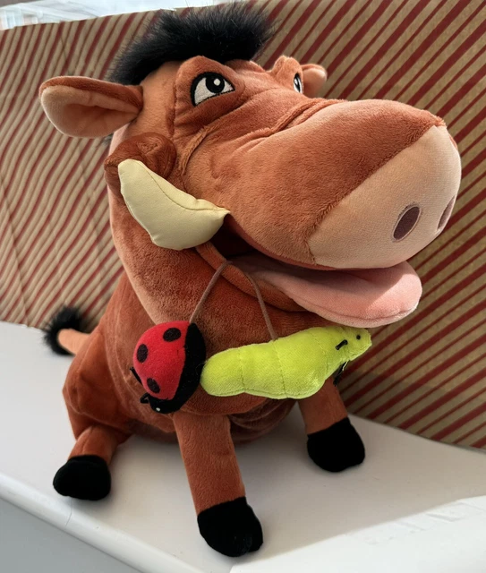 OFFICIAL DISNEY STORE Large PUMBA EATING GRUBS SOFT TOY PLUSH LION KING ...