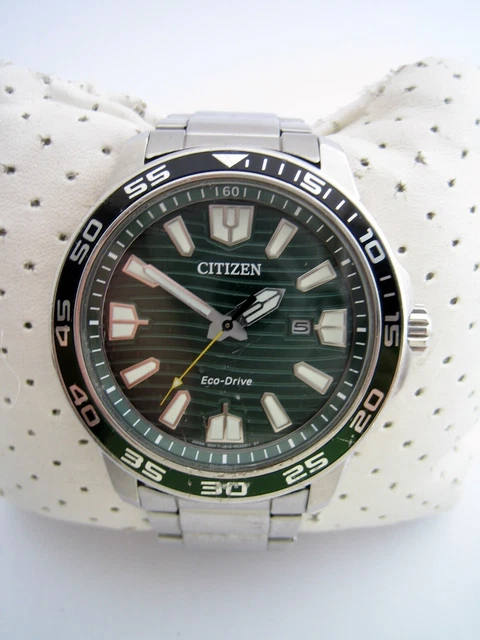 CITIZEN ECO DRIVE Marine Sportuhr Herren Aw1526-89X Armband Grünes ...