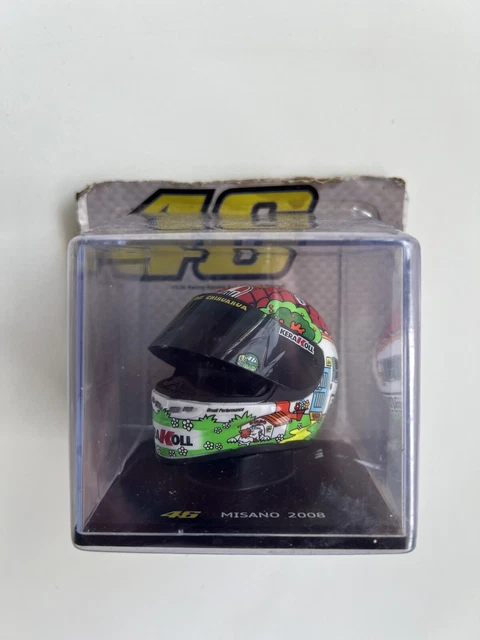 MINI HELMET 1/5 - Valentino Rossi VR46 - AGV Misano 2008 - NEUF / NEW ...