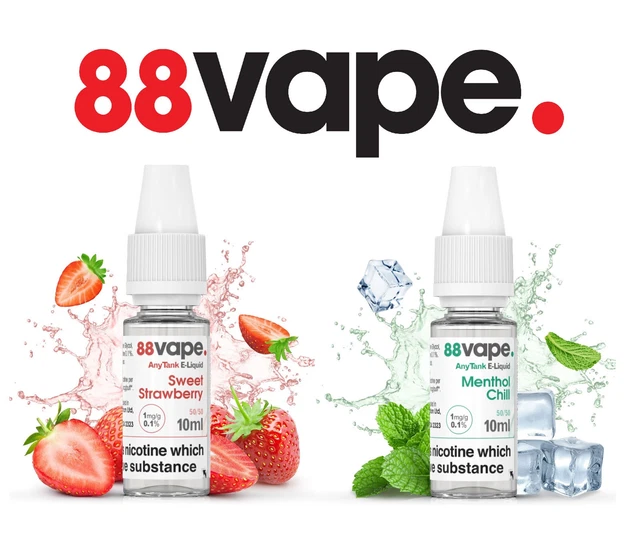 88 VAPE E-LIQUID 50/50 Vape Bar Juice 3mg 6mg 11mg 16mg Nicotine Any ...