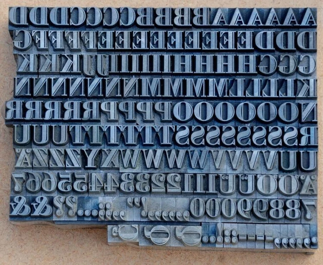 POLICE DE CARACTÈRES LICHTE BODONI plomb lettres typographie imprimerie ...