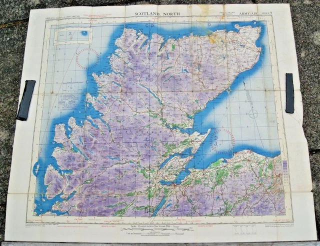 RAF WW2 MAP Ordnance Survey Aeronautical Aircraft Air Force North Scotland £59.90 - PicClick UK