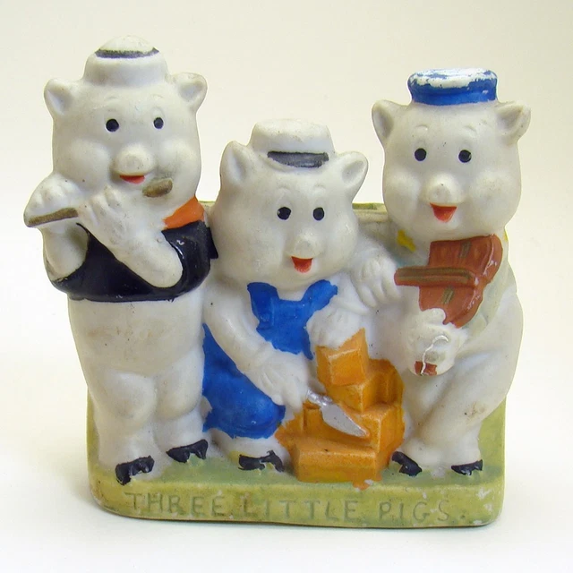 WALT DISNEY THREE Little Pigs Toothbrush Holder £117.76 - PicClick UK