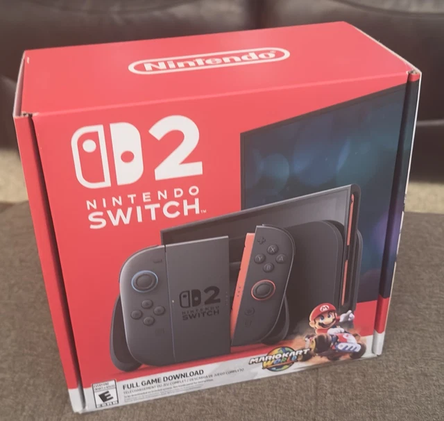 NINTENDO SWITCH 2 Console Mario Kart World Bundle Logo Box New Sealed ...