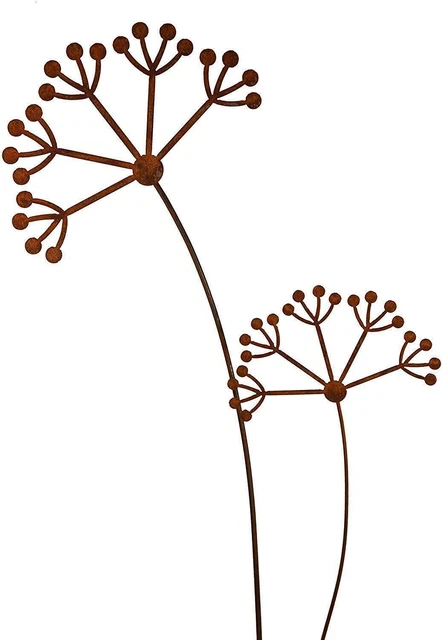 GARTENSTECKER BLUME METALL Rost Gartendeko Edelrost Dolde 2er Set ...