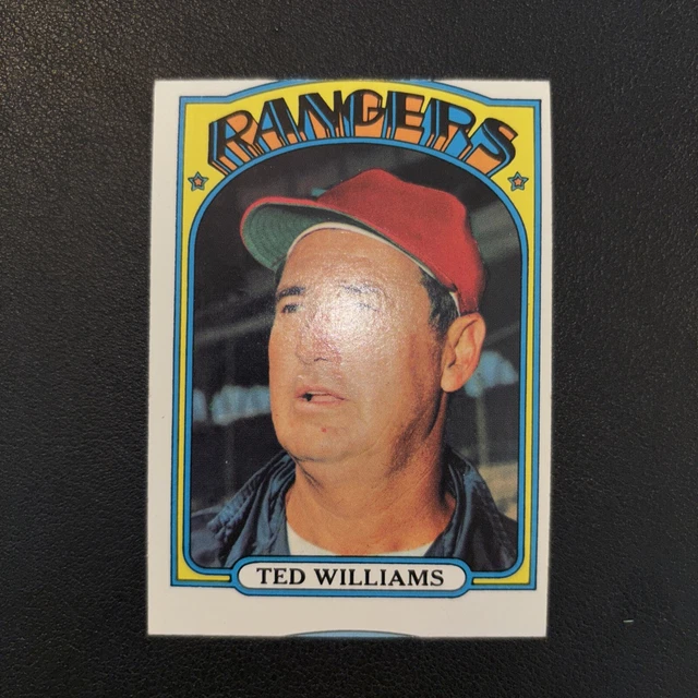 1972 TOPPS TED Williams carte de baseball # 510 Texas Rangers HOF ...
