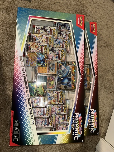 POKÉMON TCG PRISMATIC Evolutions Lucario EX Tyranitar EX Premium ...
