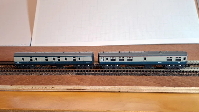 LIMA N GAUGE BR Blue/Grey Mk1 Coaches – Set of 2 - Buffet and Guard £6. ...