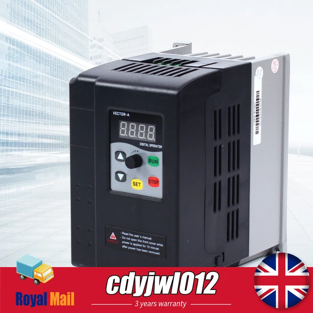 BLACK 380V 1.5KW 3 Phase VFD Variable Frequency Drive Inverter Speed Converter! £92.88 - PicClick UK