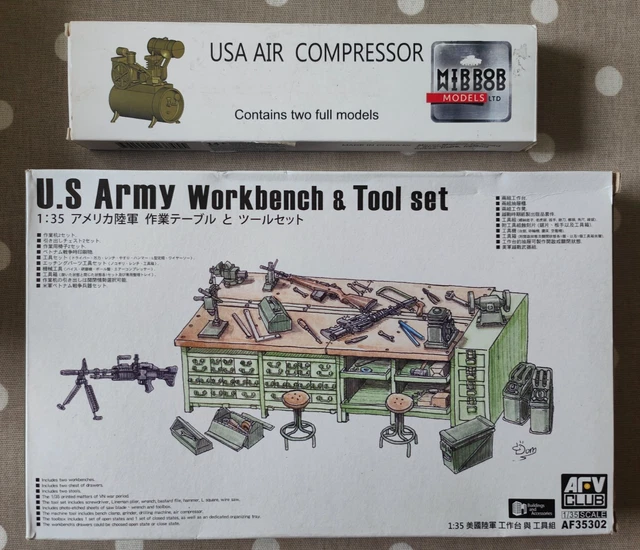 AFV 1/35 US Army military workbench & tool + Air Compressor detail ...