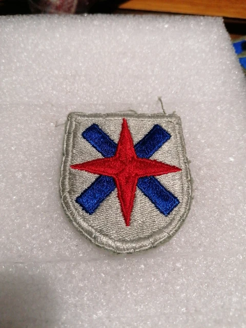 VINTAGE ORIGINAL WW2 14th US Army Corps Patch Red and Blue on Grey ...