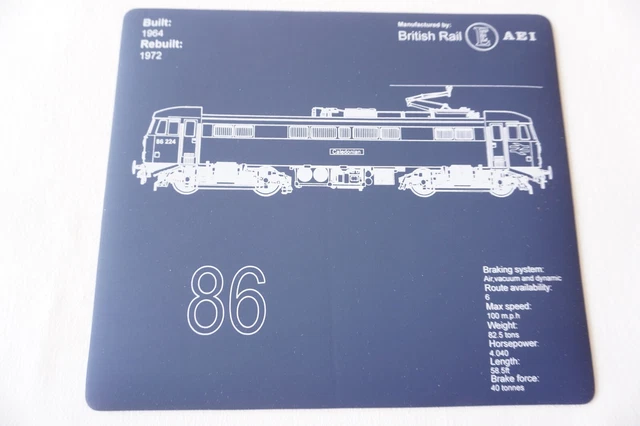 BRITISH RAIL AEI Class 86 Caledonian Railway Loco Mouse Mat Blue ...