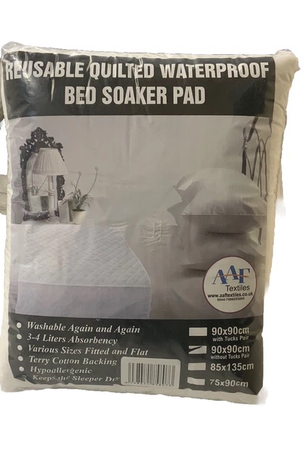 WATERPROOF SOAKER PAD Bed/Sofa 90 X 90 Cm Without Tucks Quilted Poly ...