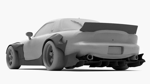 MAZDA RX7 FD Rocket Bunny Pandem Widebody kit Resin scale model cars 1/ ...