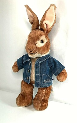 BUILD A BEAR Workshop Peter Rabbit Plush Stuffed Animal w/Blue Jean ...