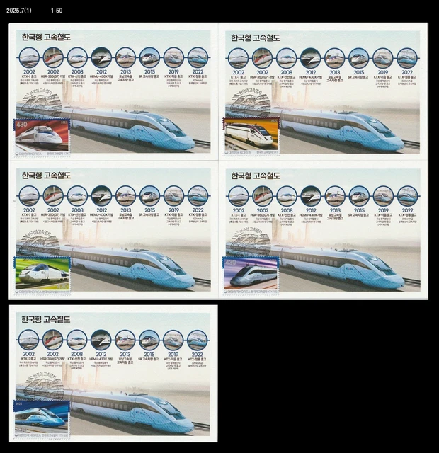 HISTORY OF HIGH-SPEED Train,KTX,SRT,Railways,Railroad,Korea 2025 Maximum Card £7.68 - PicClick UK