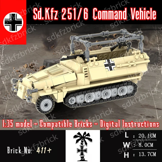 WW2 GERMAN AFRIKA korps Sd.Kfz 251/6 Command Vehicle World War 2 MOC ...