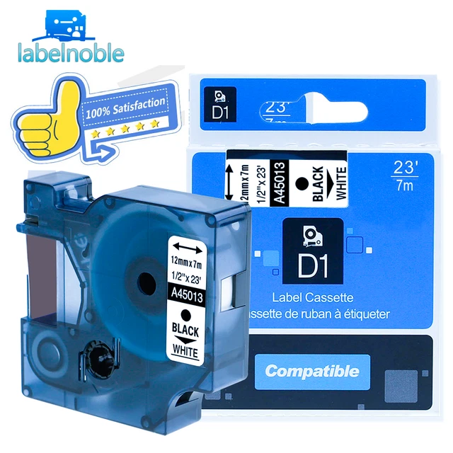 DYMO D1 45013 Label Tape Black on White 12mm for Dymo Label Manager 160 ...
