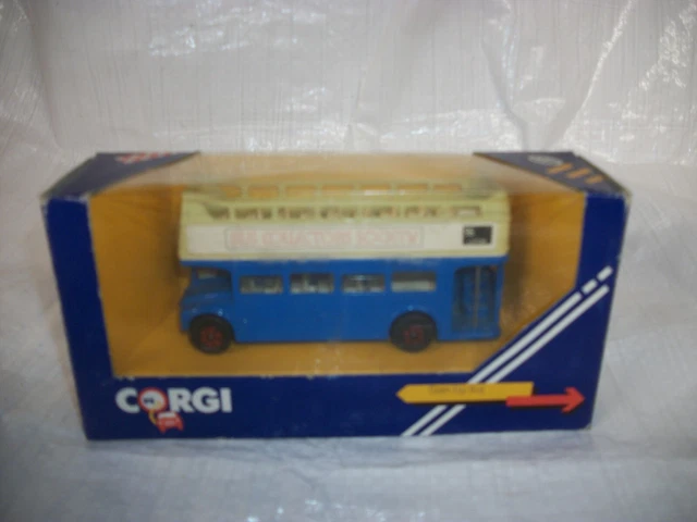 CORGI DOUBLE DECKER Open Top Routemaster Bus Blue Diecast Model- Mint ...
