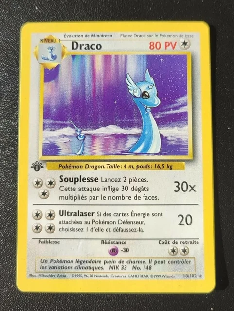 1X CARTE POKEMON Draco 1 edition Set de Base rare wizards EUR 79,95 ...